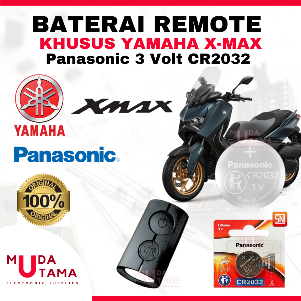 Jual Baterai Remote YAMAHA XMAX - ORIGINAL PANASONIC CR2032 | Battery ...