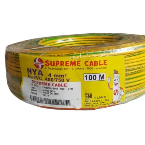 Jual Kabel Listrik Nya 1x4 ISI 1 4 MM Supreme Tunggal Single Core Panel Grounding Kawat Tembaga ...