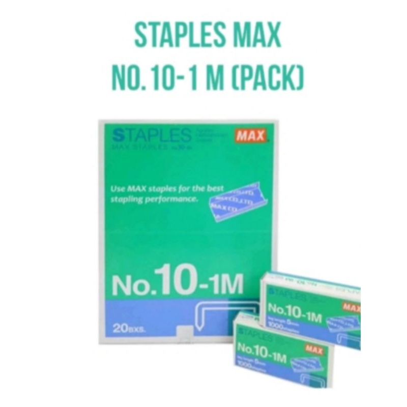 Jual Original Isi Stapler / Staples Max no. 10 - 1M per Pack (isi 20 ...