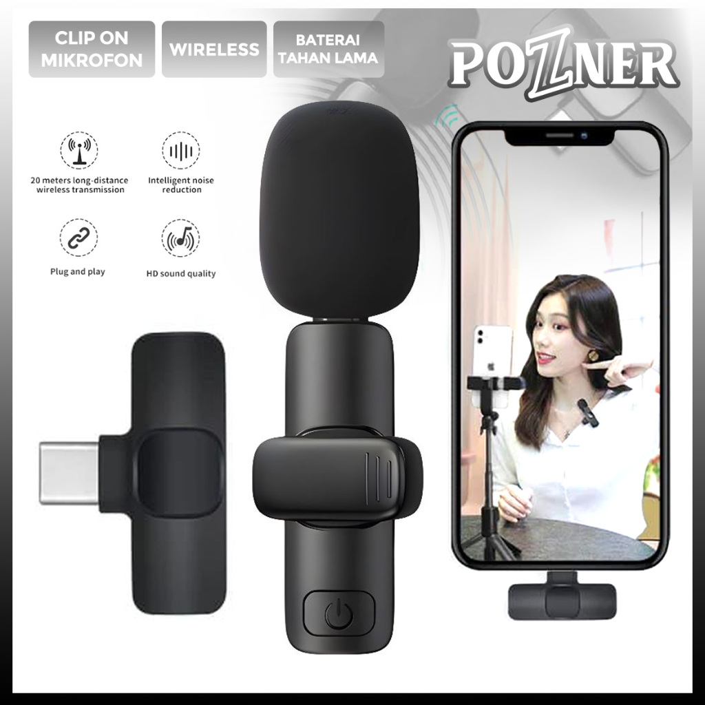 Jual K8 Microphone Mic Clip On Youtuber Wireless Usb Mic Youtuber ...