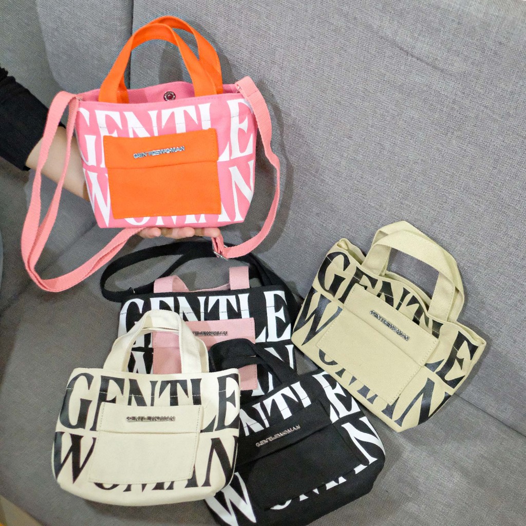 Jual BABC68 Tas Micro Tote Bag Tas Wanita Gentle Woman Tas Kanvas ...