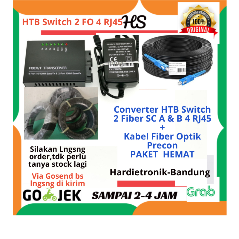 Jual Kabel Fiber Optik Precon 300 Meter Bundling HTB Switch 2 Port ...