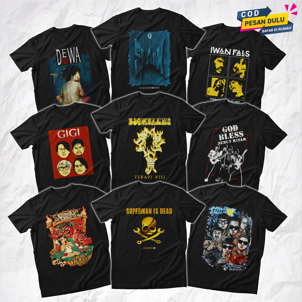 Jual [PROMO] Kaos BAND INDONESIA | Tshirt Music | Kaos Metal | Kaos ...