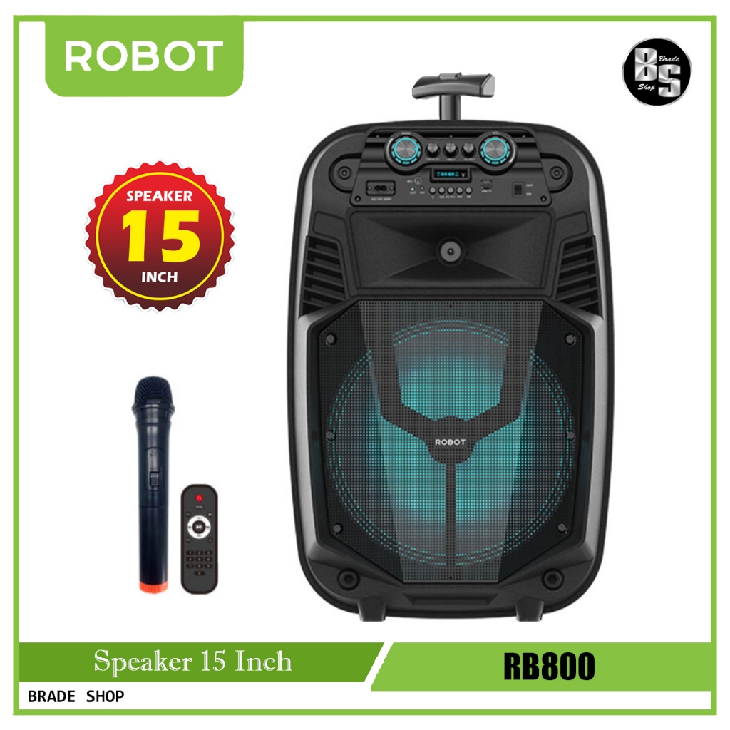 Jual Speaker Robot 15 Inch + Mic Wireless RB800 Bluetooth Karaoke ...