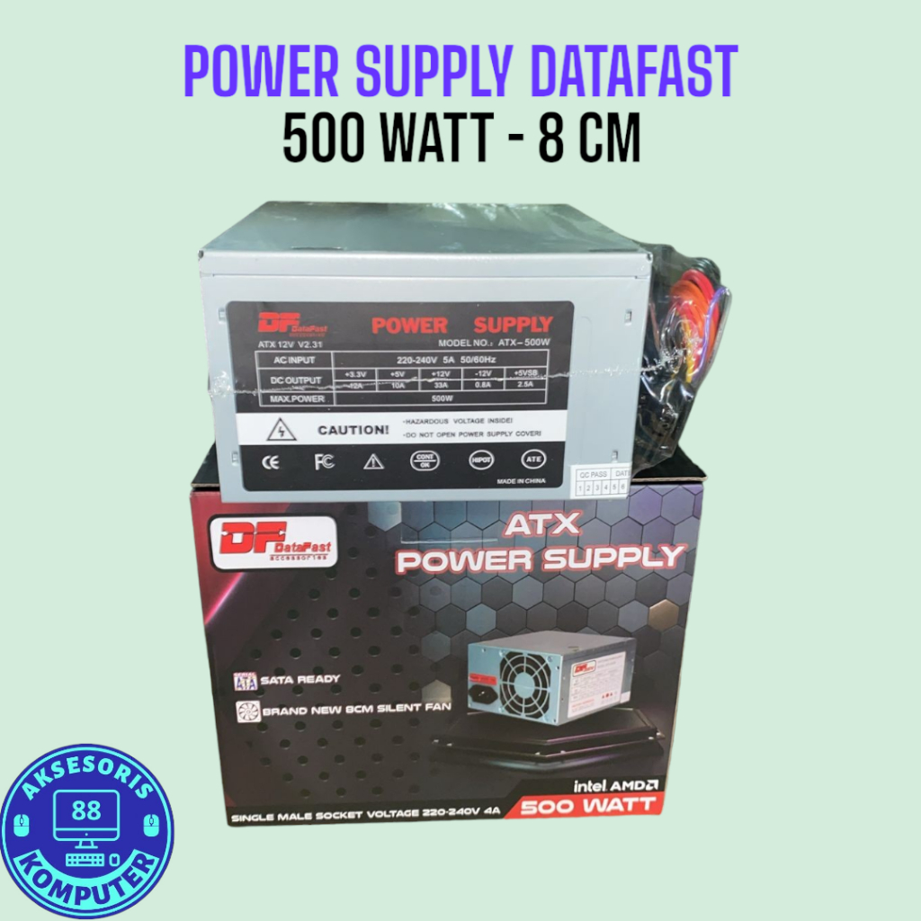 Jual POWER SUPPLY 500 WATT 500W DATAFAST | PSU DATAFAST 500 WATT 500W ...