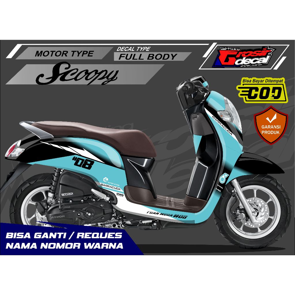 Jual Decal Honda Scoopy New Fi 2017 Petronas Full Body Fullblock Free ...