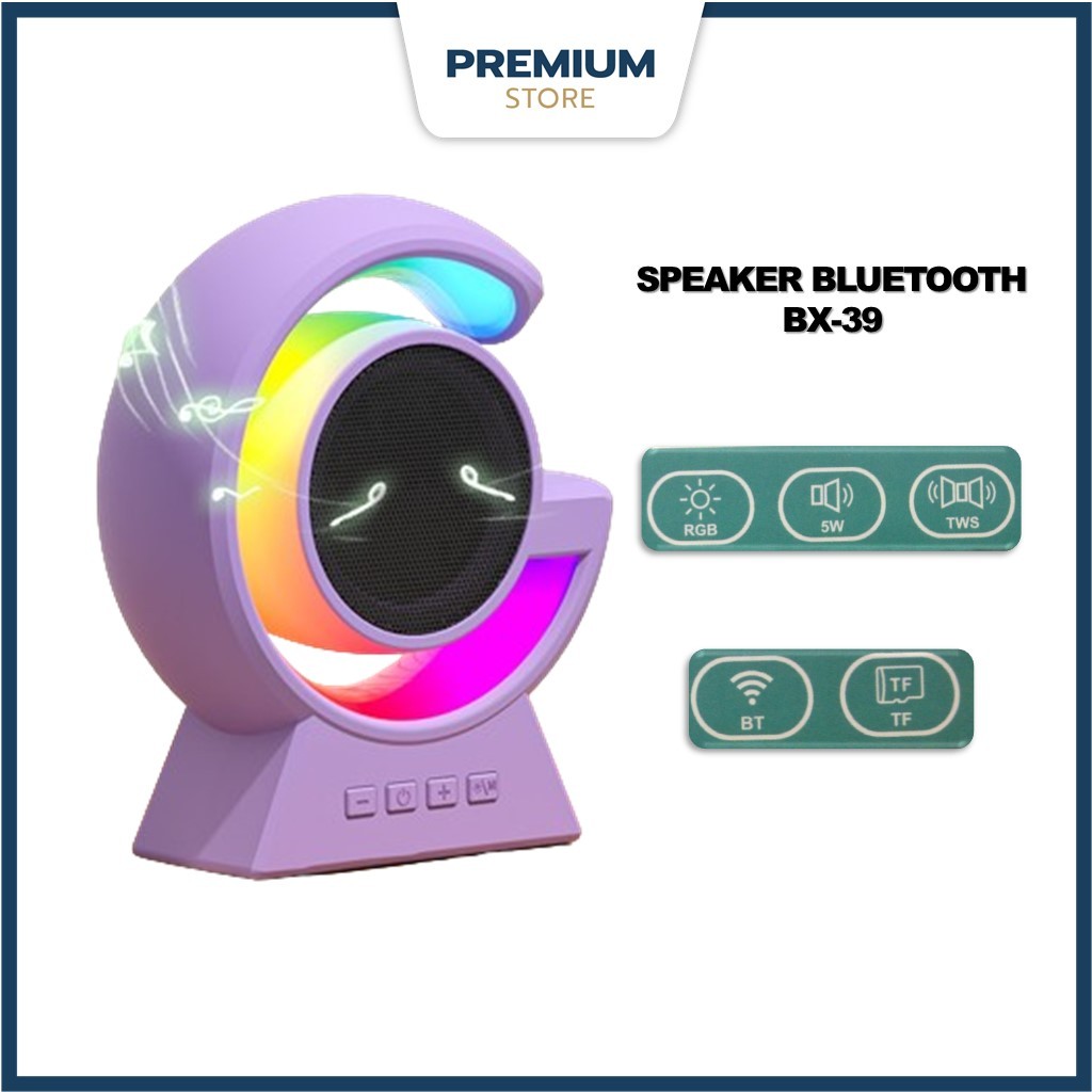 Jual Speaker bluetooth BX-39 TWS LED light Speaker mini wireless | Shopee Indonesia