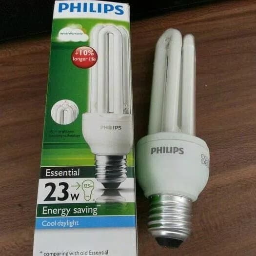 Jual lampu philips essential 23w KUNING warm white | Shopee Indonesia