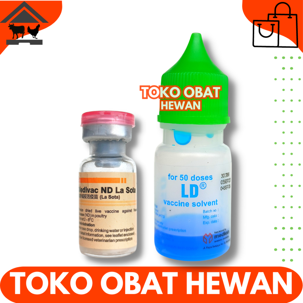 Jual VAKSIN ND LASOTA DOSIS 50 EKOR + PELARUT MEDIVAC MEDION - Vaksin ...