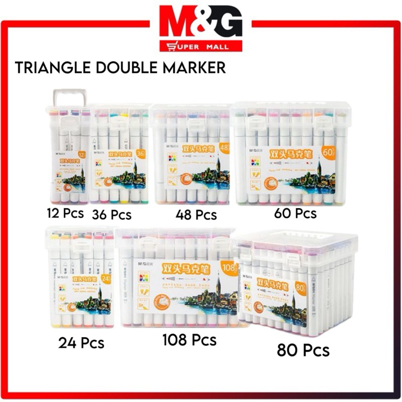 Jual M&G Double-tip Triangle Art Marker 108 Pcs APMV0907 | Shopee Indonesia
