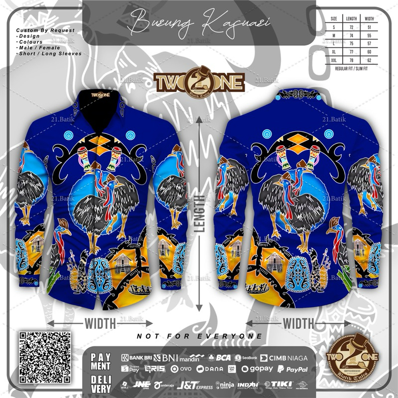 Jual BATIK TULIS INDONESIA MOTIF BURUNG KASWARI KASUARI KHAS PAPUA ...