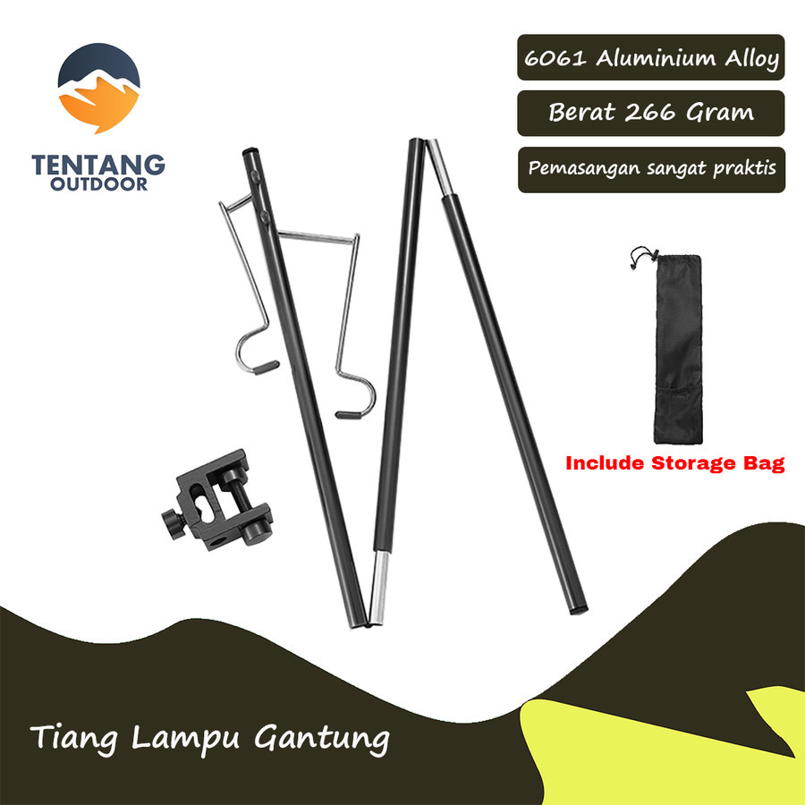 Jual Tiang Lampu Lipat Double Hook Portable Stand Lampu Camping ...