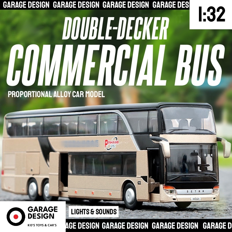 Jual Miniatur Diecast Bus Double Decker 1:32 - Miniatur Bus Pajangan ...