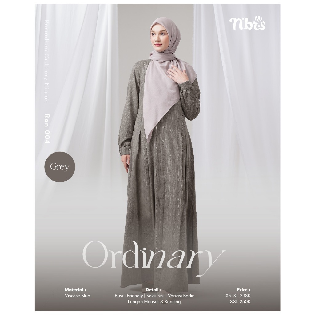 Jual RIANDA HIJAB - NIBRAS EXCLUSIVE DRESS SERIES RON 004 GREY LIMITED ...