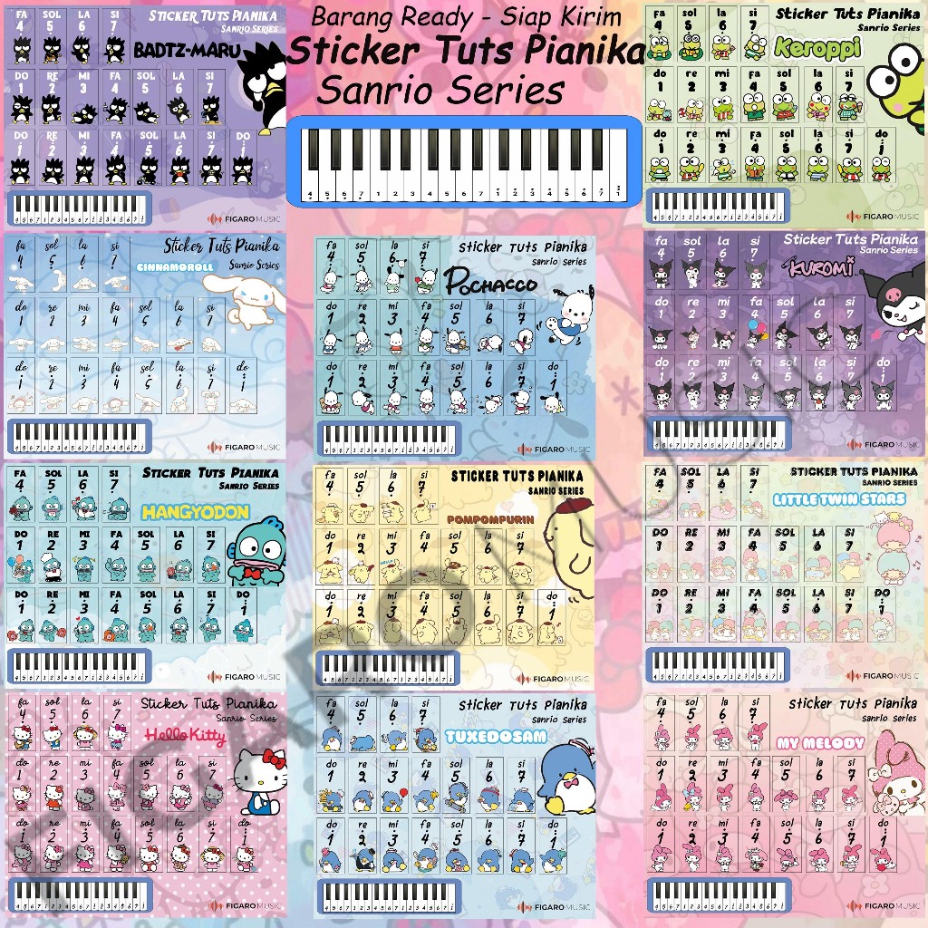 Jual Stiker Pianika Sanrio - Sticker Tuts Pianika Melodica Seri Sanrio ...