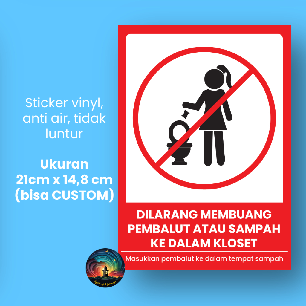 Jual Sticker Stiker Dilarang Buang Pembalut ke Dalam Toilet | Shopee ...