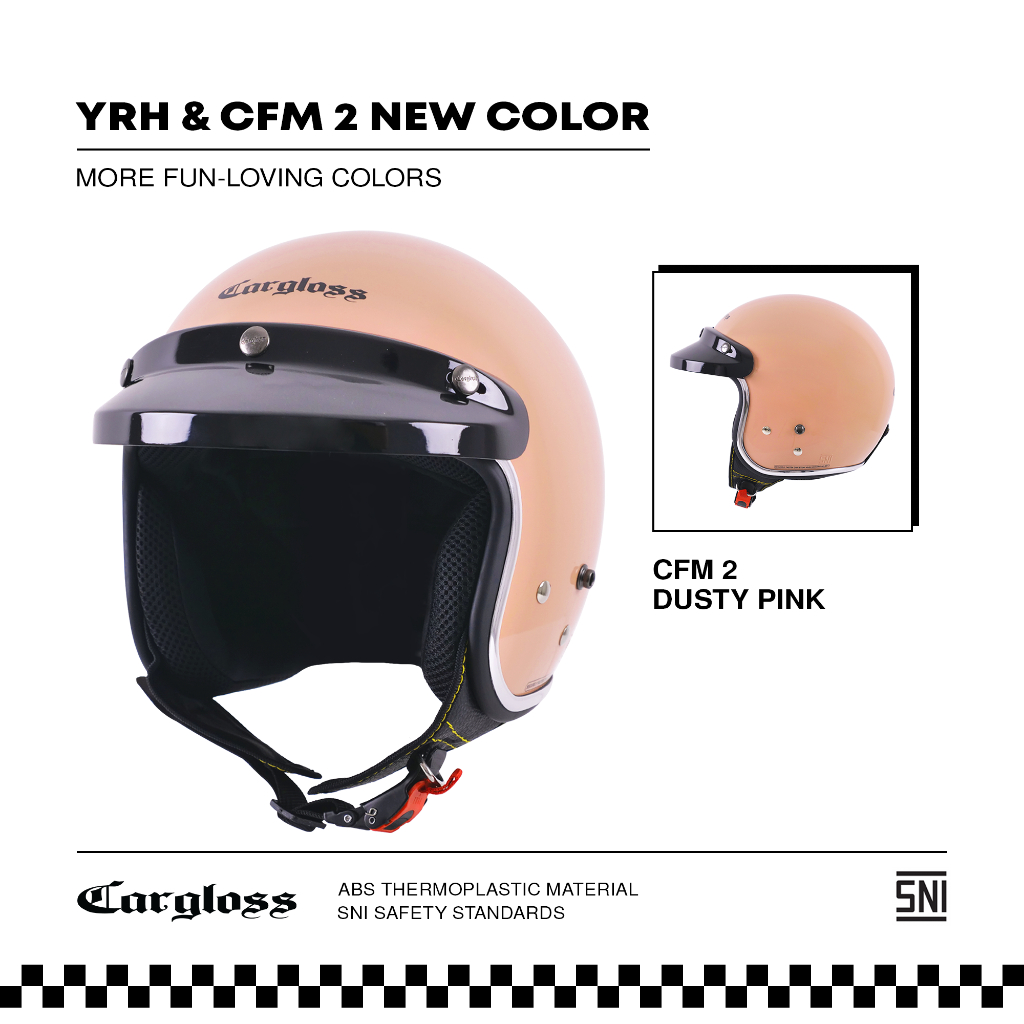 Jual Cargloss CFM 2 Retro Helm Half Face - Dusty Pink | Shopee Indonesia
