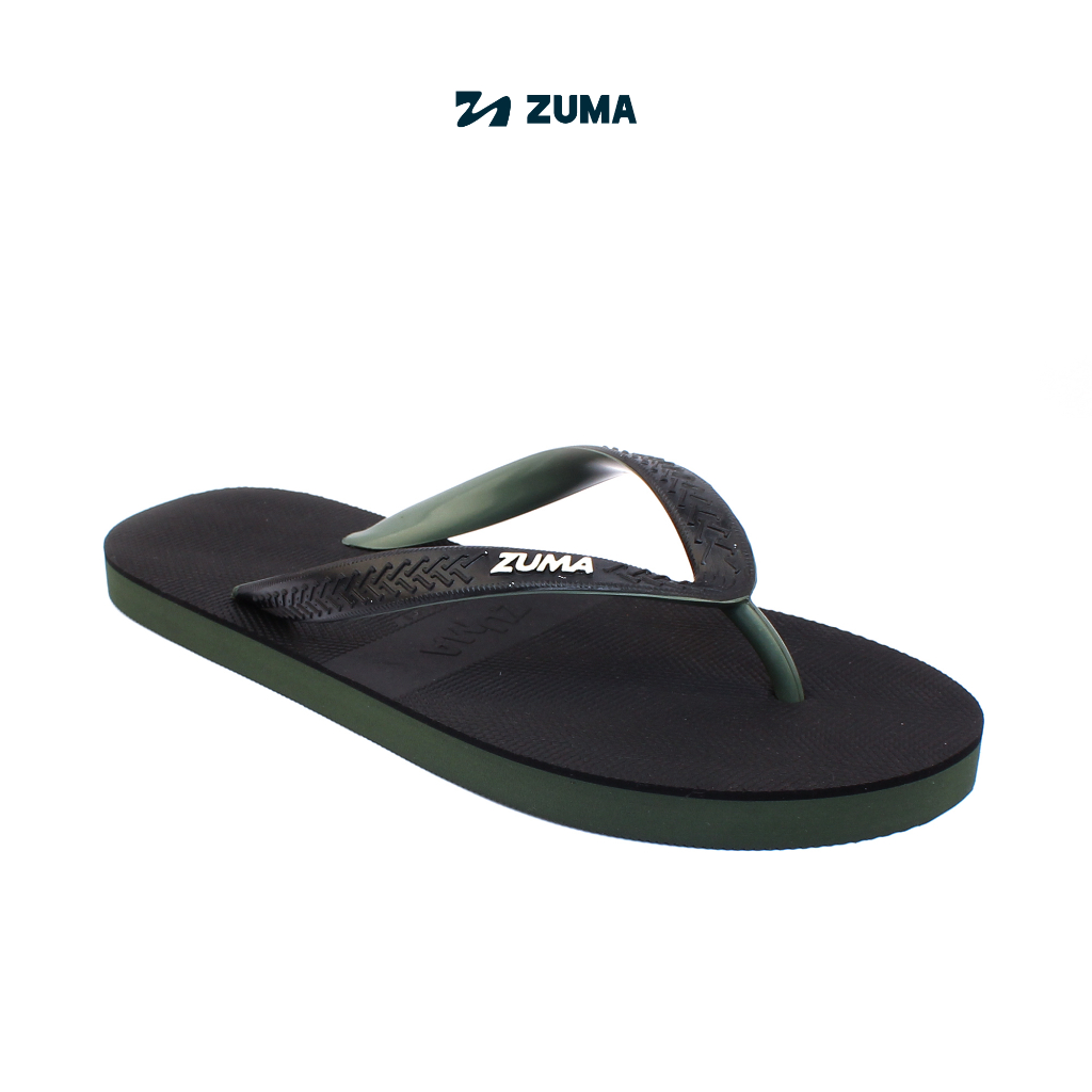 Jual Zuma Men Black Series 9 Army, Sandal Jepit Pria Karet Polos, Hitam ...