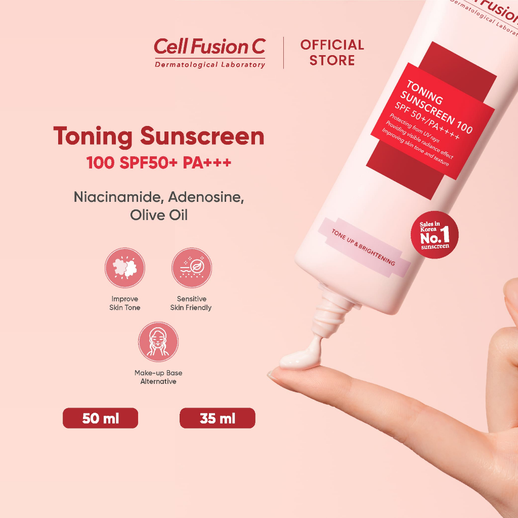 Jual CELL FUSION C - Toning Sunscreen 100 SPF50+ PA++++ 50ml | Shopee ...