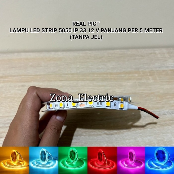 Jual LAMPU LED STRIP 12 VOLT 5050 IP 33 12 V PANJANG 5 METER / LAMPU ...