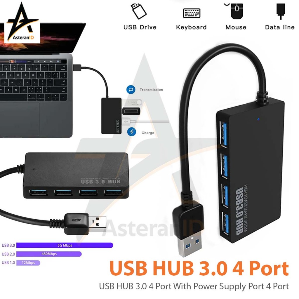 Jual USB HUB 3.0 With Power Supply 4 Port | Shopee Indonesia