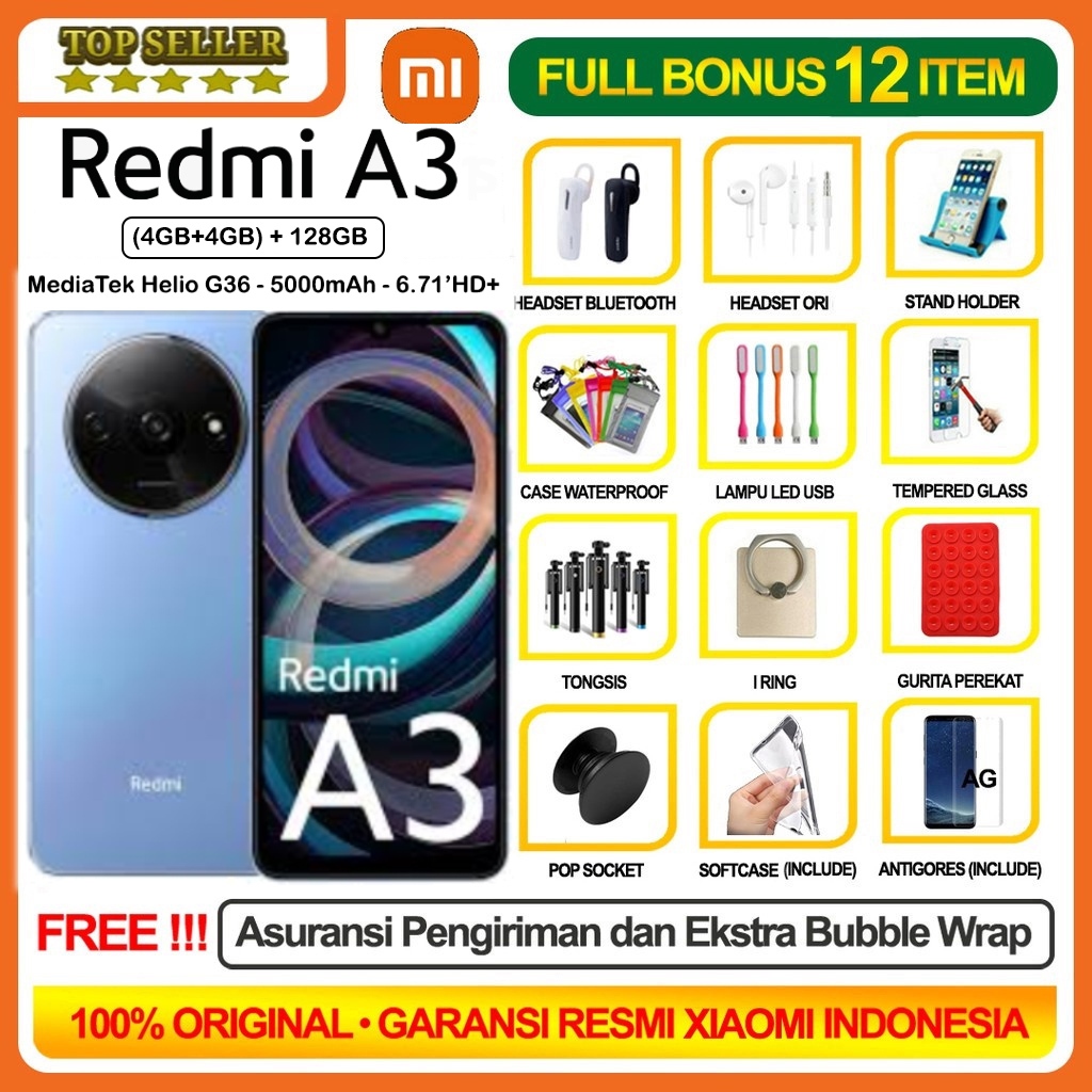 Jual XIAOMI REDMI A3 4GB+ 4GB/128GB RAM 4GB ROM 128GB GARANSI RESMI ...