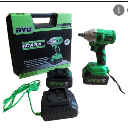 Jual RYU CORDLESS IMPACT WRENCH RCW 20V pembuka baut baterai rcw20v 320 ...