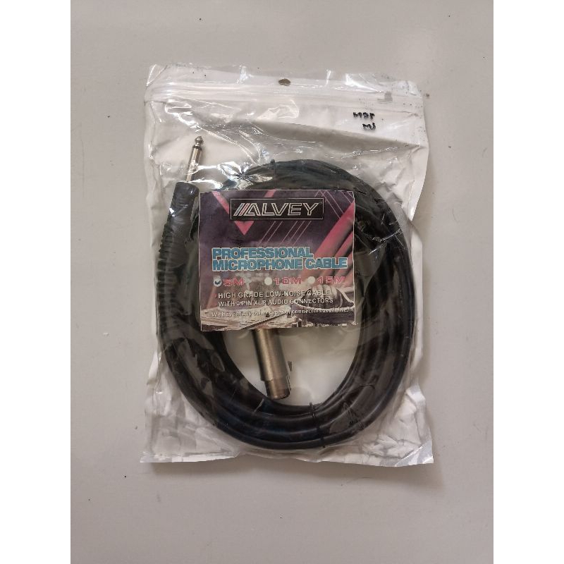 Jual Kabel Mic 5M / Microphone 5 Meter ALVEY Hitam Akai Male to XLR ...