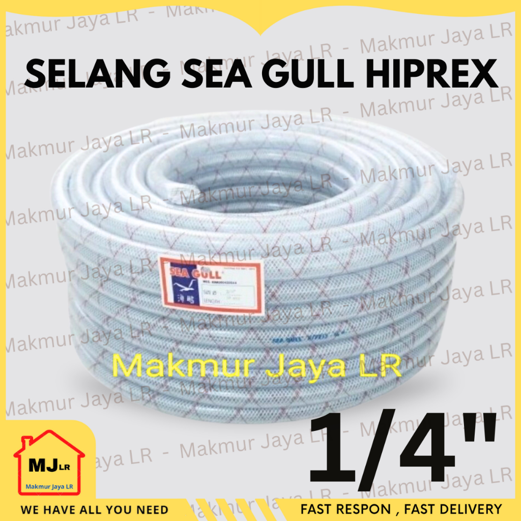 Jual ( per ROL ) Selang Air 1/4" 1/4 inch SEA GULL HIPREX Milliard 100 ...