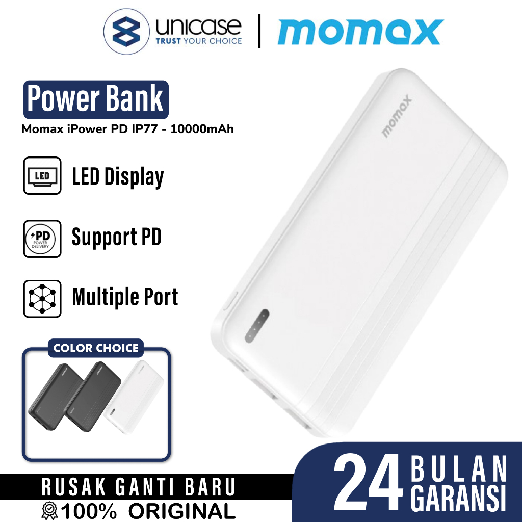 Jual Powerbank Momax iPower PD 10000mAh 20W QC 3.0 LED Quick Fast Charging | Shopee Indonesia