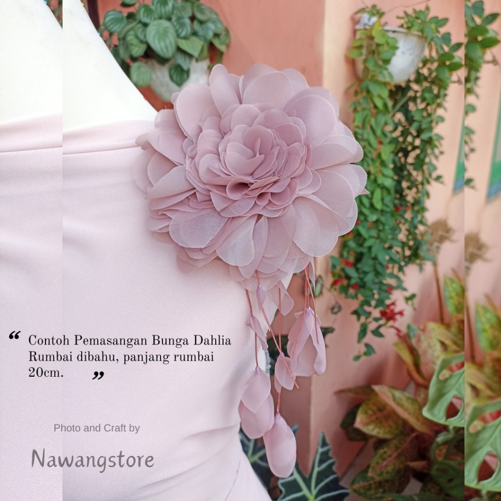 Jual Dahlia Rumbai /Slendang /Kebaya /Bunga bahu /Payet /Jahit /Brukat ...