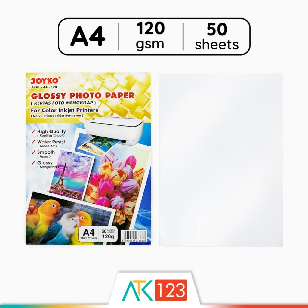 Jual Kertas Foto / Glossy Photo Paper A4 120 gsm Joyko GSP-A4-120 | Shopee Indonesia