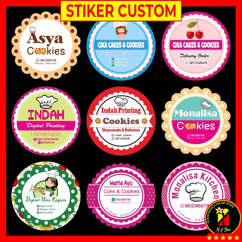 Jual Stiker Custom Label Makanan Minuman Jajanan Olshop Bahan Kertas ...