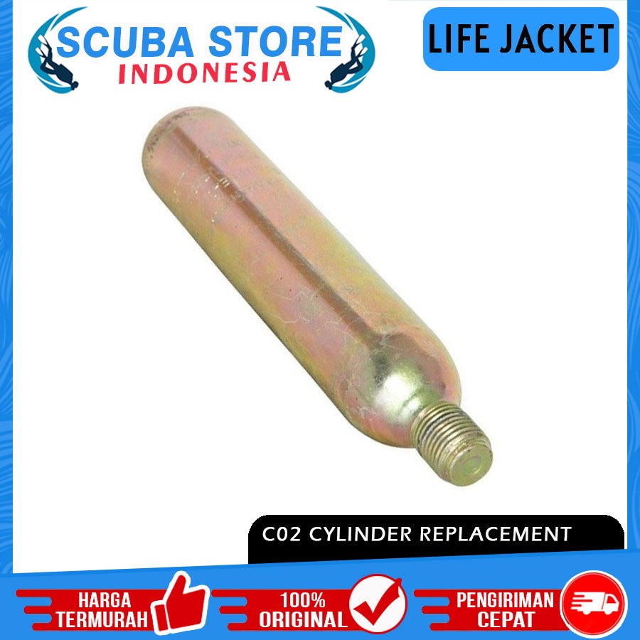 Jual CO2 Cylinder Catridge For Inflatable Life Jacket 33gram Tabung Gas ...