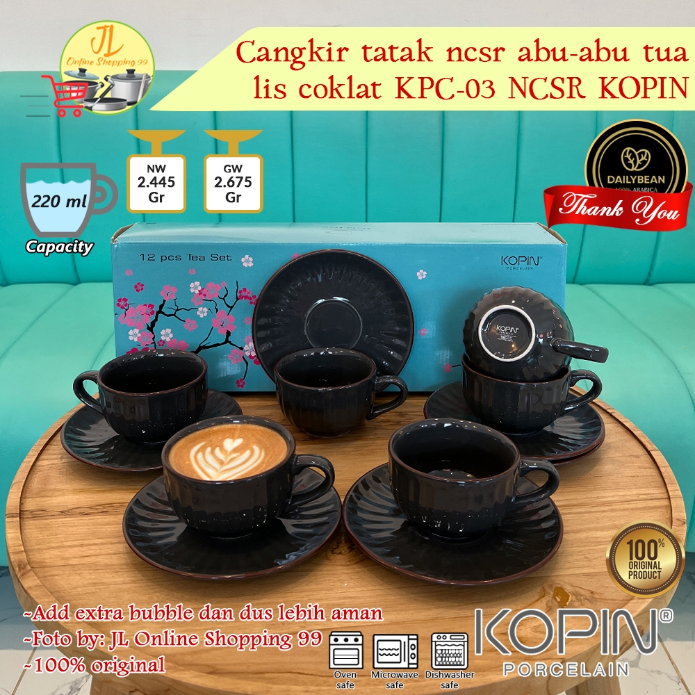 Jual Cangkir set 6 pasang putih KOPIN KPC-03 NCSR PLN / cangkir keramik set / Coffee tea set cup ...