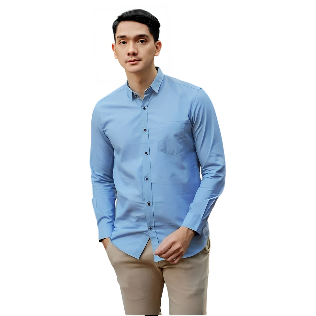 Jual Baju Kemeja Pria Dewasa Polos Lengan Panjang Kameja Kerja Cowok ...