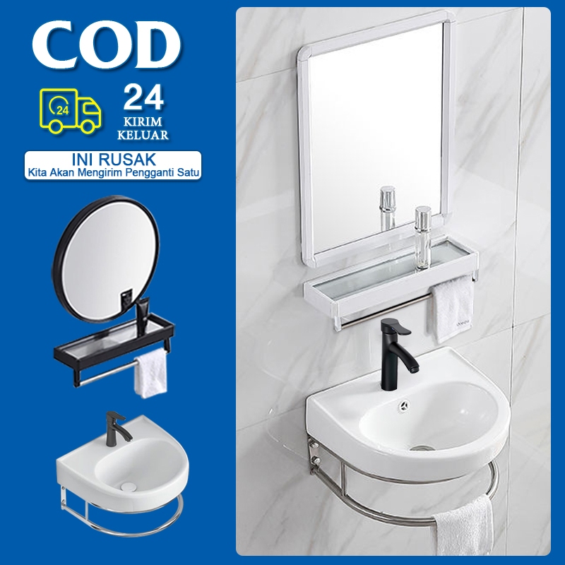 Jual Wastafel, set wastafel dengan dudukan wastafel, wastafel 16 inci ...