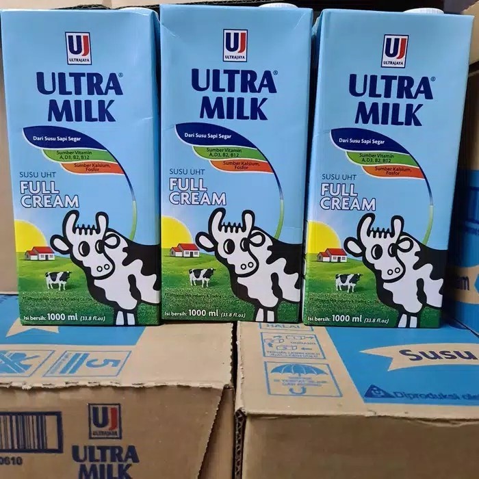Jual ULTRAMILK Susu UHT Full Cream Ultra Milk 1L Plain Putih 1 DUS(isi 12 pcs) | Shopee Indonesia