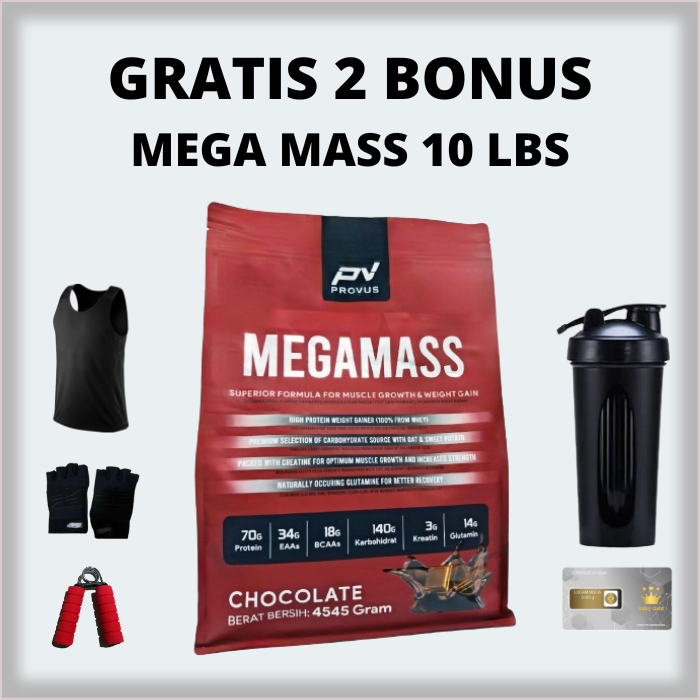 Jual Provus Mega Mass 10 lbs Susu Gainer Protein Penggemuk Penambah ...