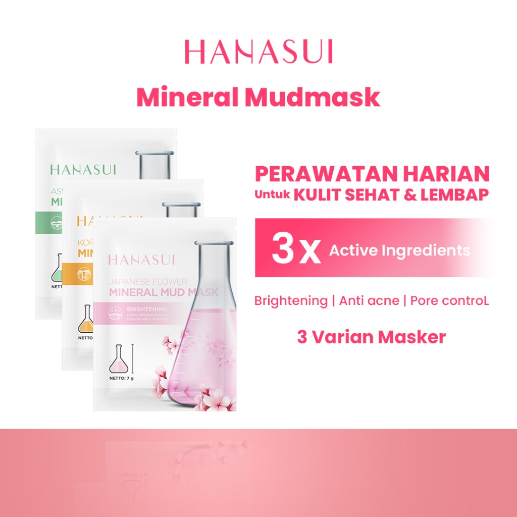Jual HANASUI MINERAL MUD MASK PEEL OFF MASK 7GR - 1 BOX ISI 10 PCS ...