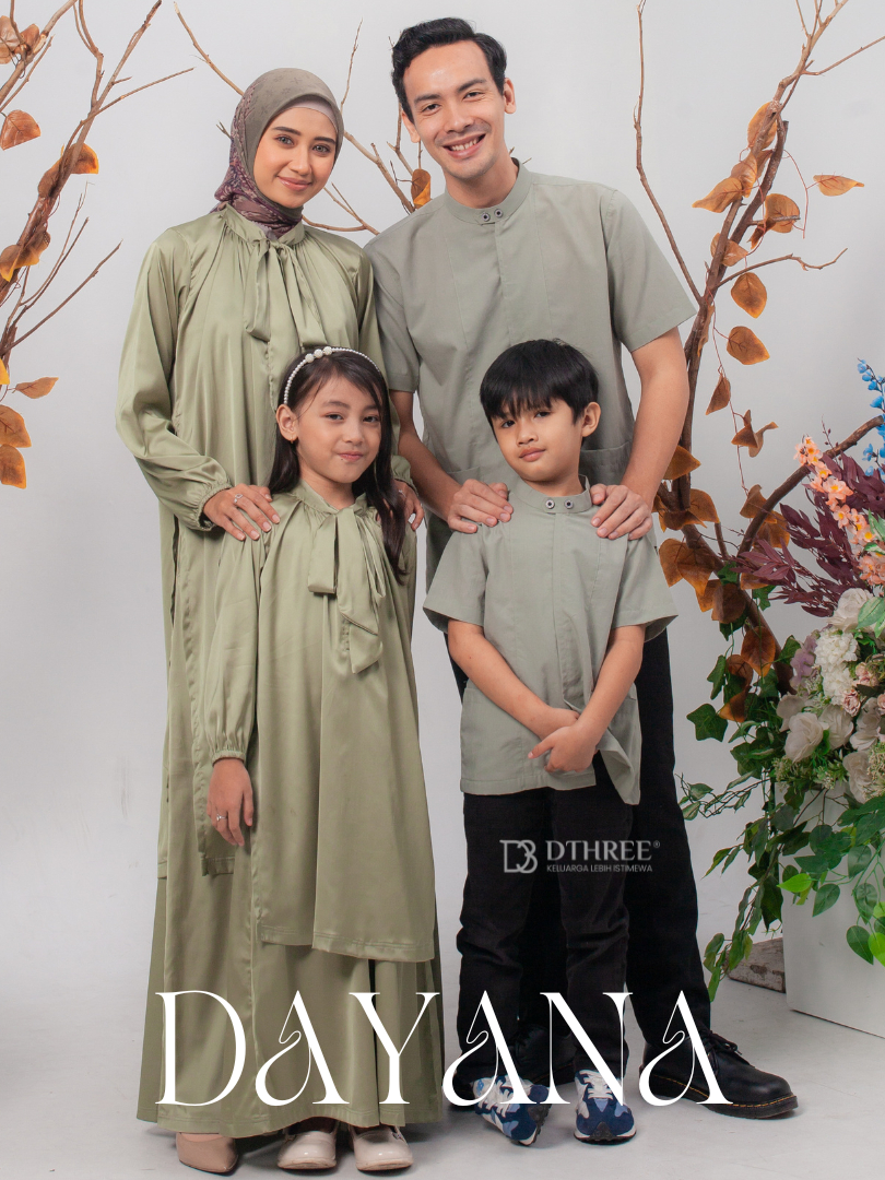Jual Dthree - Sarimbit Dayana 2025 ( Sea Grass ) Sarimbit Keluarga Muslim / Baju Couple Keluarga ...