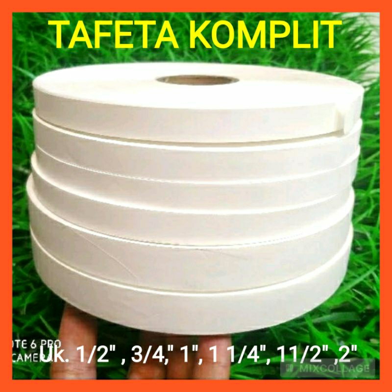 Jual Label Pita Tafeta Pita Taffeta laundry Roll 5cm 4 5 cm | Shopee ...