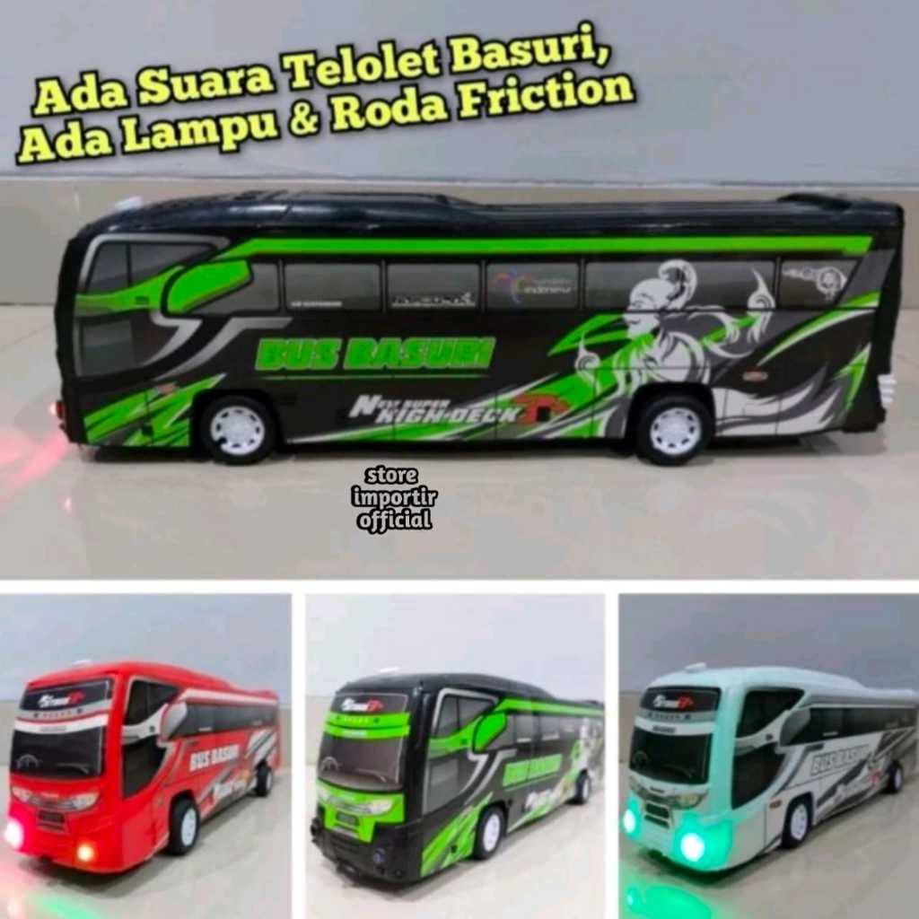 Jual Mainan Anak Bus Basuri BP 19 Bus Telolet Ada Lampu Dan Suara Murah ...