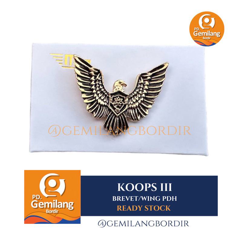 Jual BREVET WING PDH KOOPS III TNI-AU | Ready Stock | Brevet Wing PDH ...