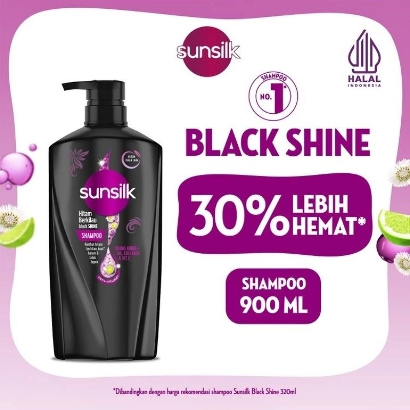 Jual Sunsilk Shampoo Black Shine 900ml Perawatan Rambut Hitam Berkilau ...
