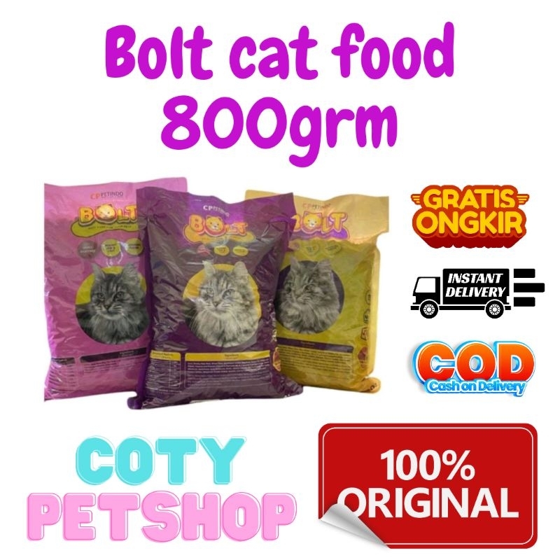 Jual Pakan Kucing BOLT DRY CAT FOOD 800gr | Shopee Indonesia