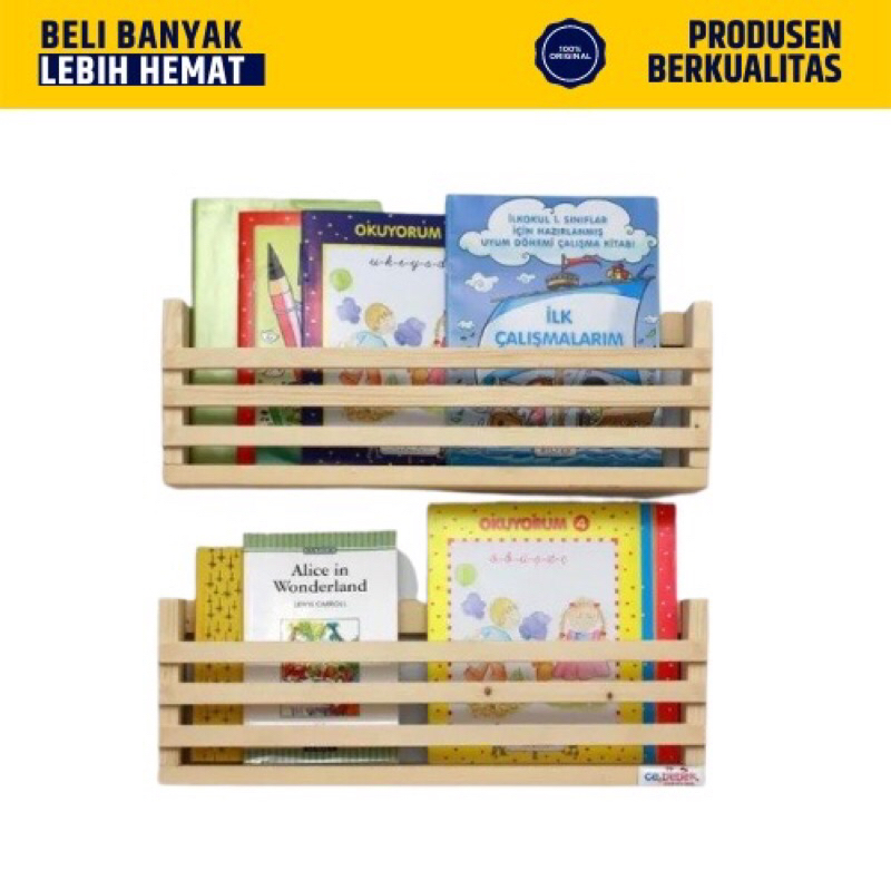 Jual Rak Buku Minimalis panjang 40cm Aesthetic Dekorasi Dinding Rak ...