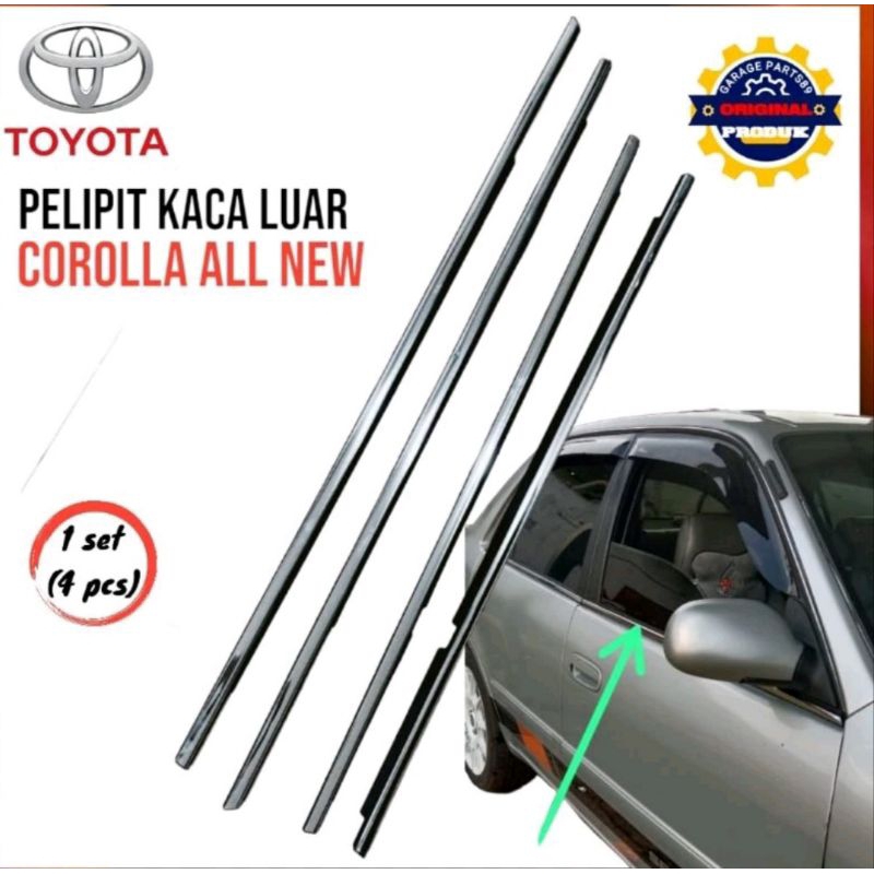 Jual LIST PELIPIT KACA PINTU SAMPING MOBIL COROLLA ALTIS 1SET ORIGINAL ...