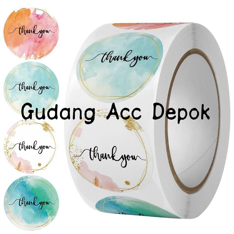 Jual Sticker Thank You Roll Isi 500 Pcs Stiker Terima Kasih Warna Self