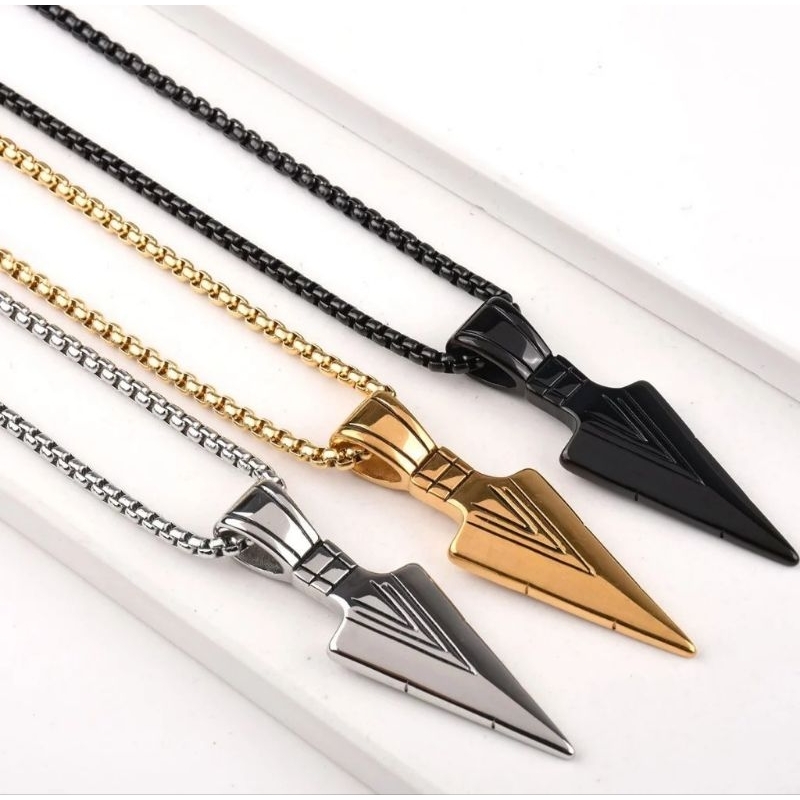 Jual KALUNG RANTAI TITANIUM PRIA TERBARU MODEL LIONTIN BANDULAN PANAH ...